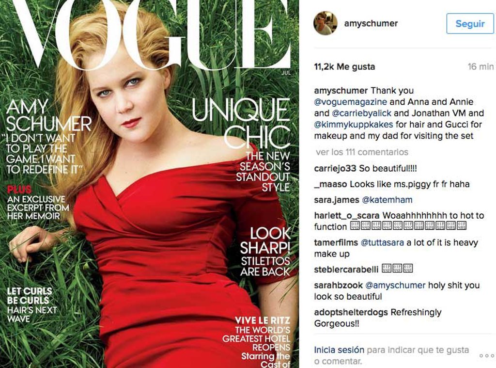 Amy Schumer confiesa estar enamorada en Vogue