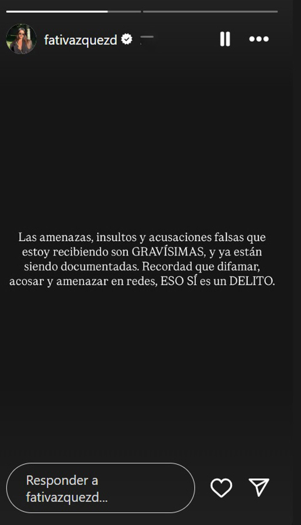 Fátima Vázquez explota ante los ataques y amenazas que está recibiendo ...