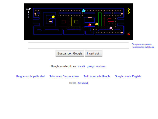 Google crea un 'doodle' jugable de 'Pac-Man'
