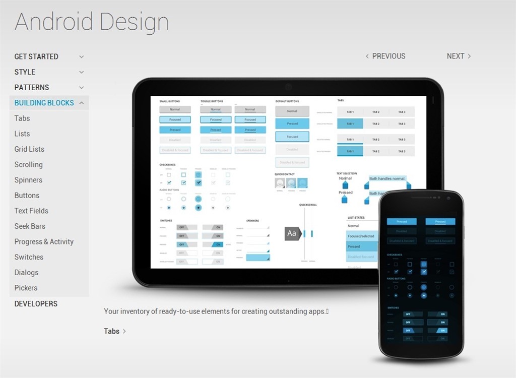 Google crea una web de diseño para aplicaciones Android