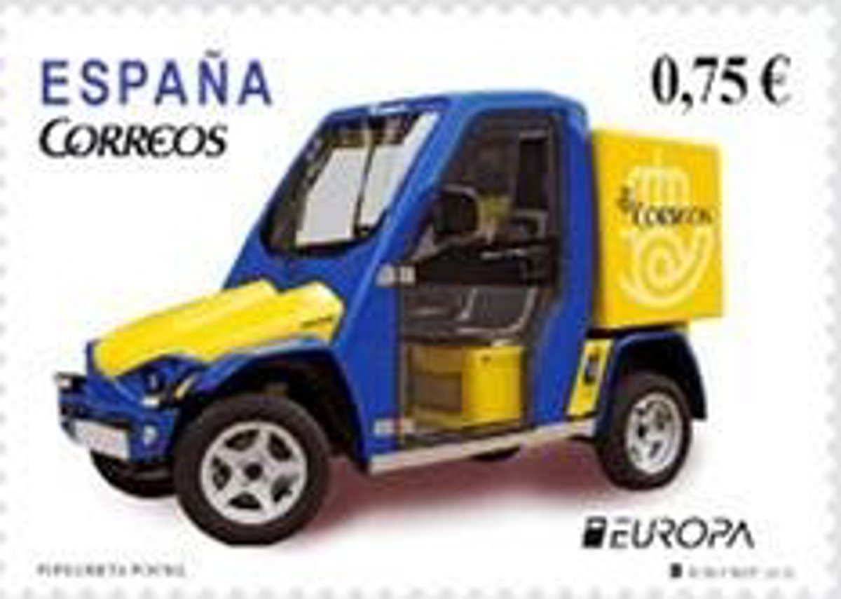 La serie de sellos Europa reproducirá un eléctrico de la española Comarth