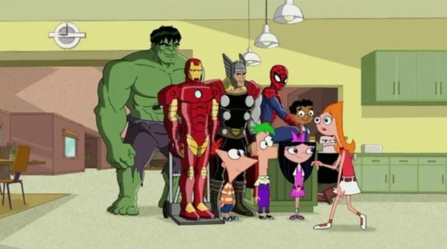 Iron Man, Hulk y Spider-Man se cuelan en 'Phineas y Ferb'