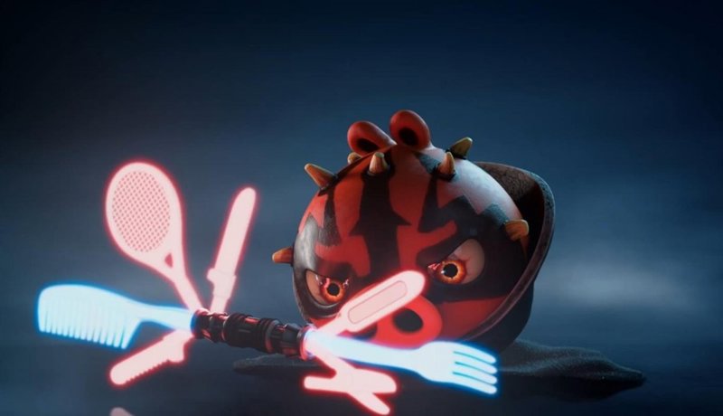 Darth "cerdo" Maul luce doble espada láser en un teaser de Angry Birds