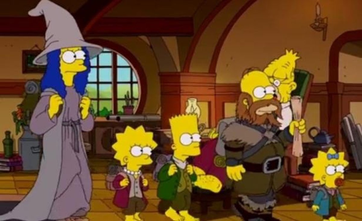 Los Simpson rinden homenaje a Tolkien y El Hobbit en su cabecera