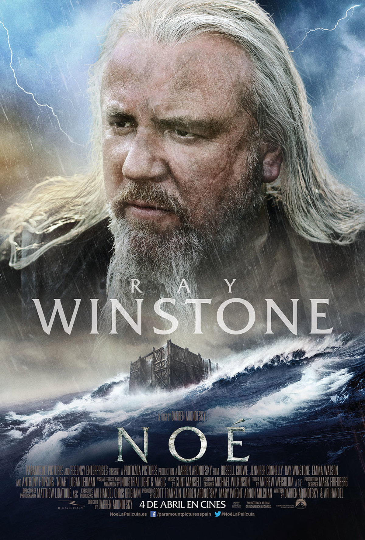 Russell Crowe, Emma Watson y Anthony Hopkins en los nuevos carteles de Noé