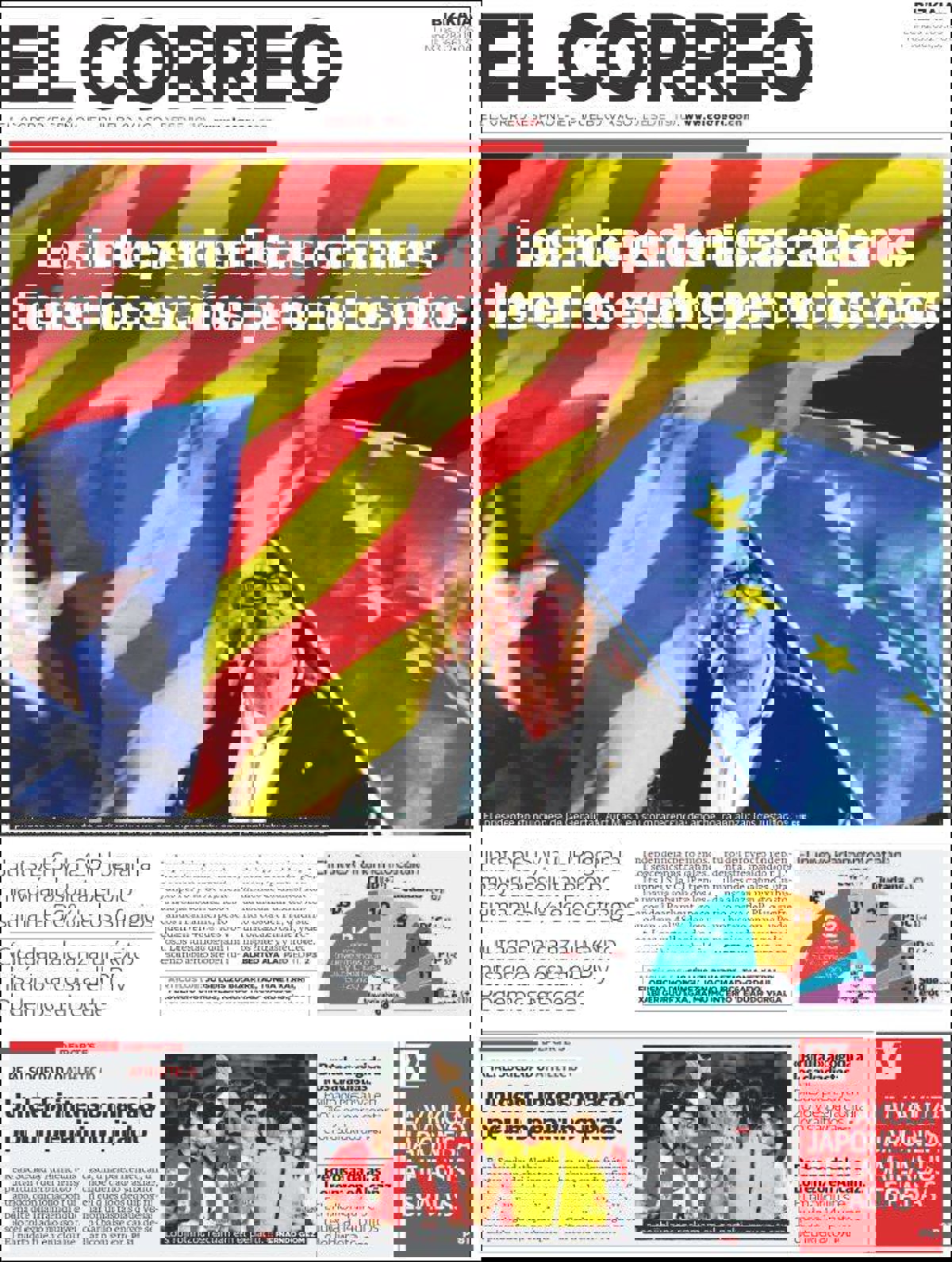 Primeras páginas de los diarios llegados esta noche a nuestra redacción