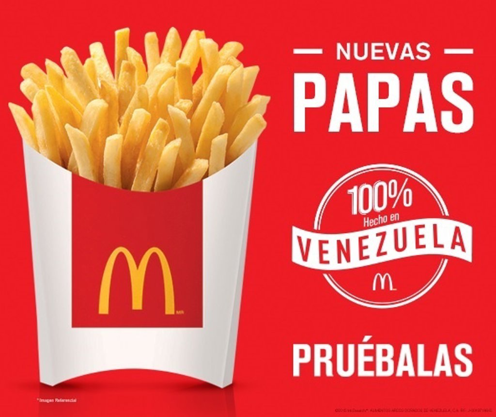 Las patatas fritas vuelven a los McDonald's de Venezuela