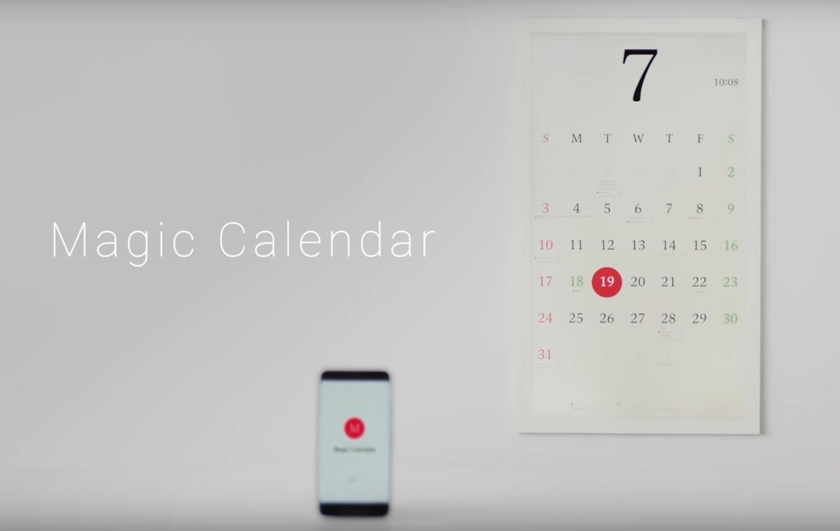 Este calendario con papel electrónico se sincroniza automáticamente con ...