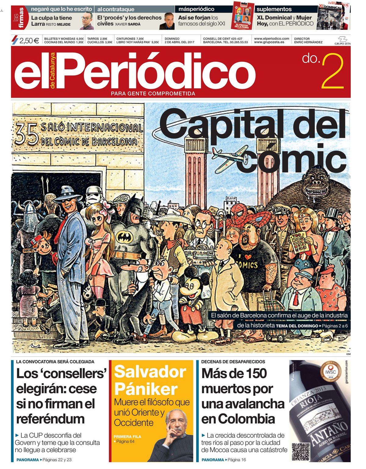 Primeras páginas de los diarios llegados esta noche a nuestra redacción