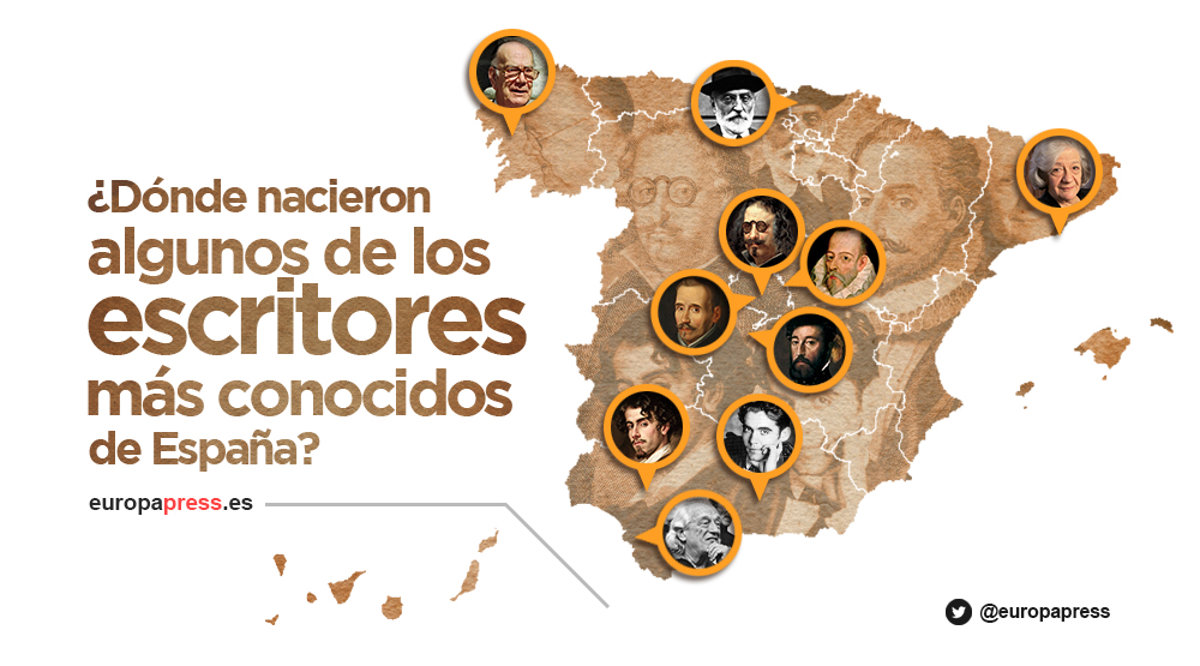 ¿Dónde nacieron algunos de los escritores más conocidos de España?