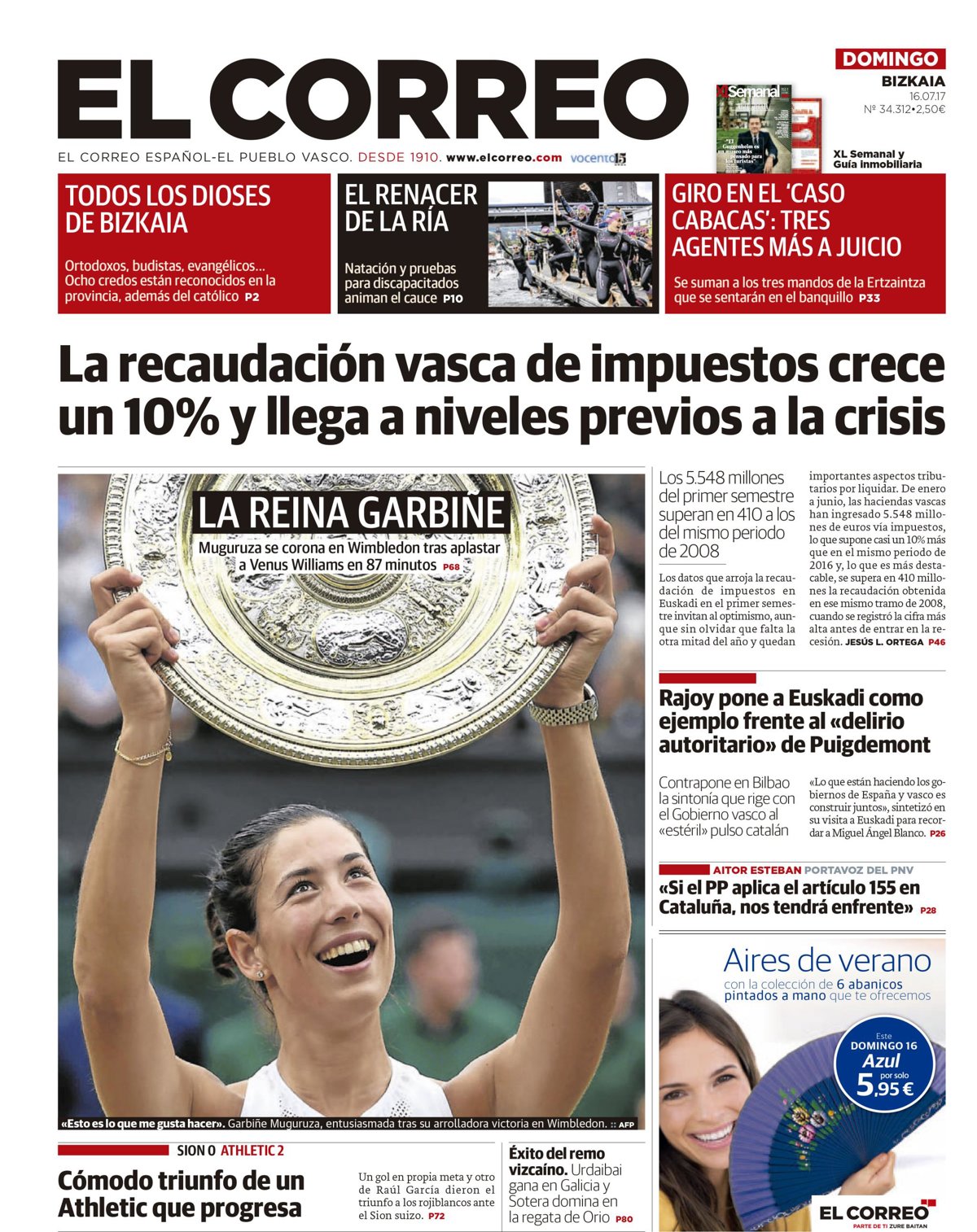 Primeras páginas de los diarios llegados esta noche a nuestra redacción