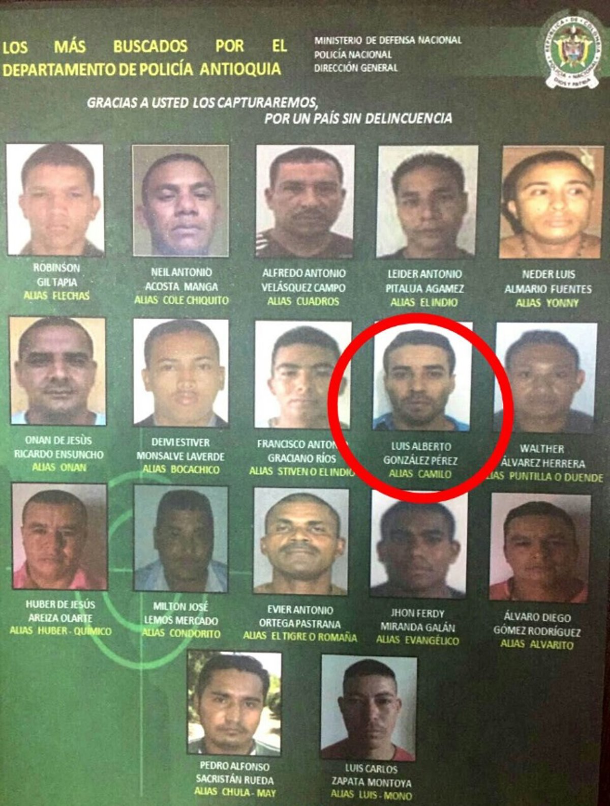 Capturan a un líder del Clan del Golfo en Antioquia (Colombia)