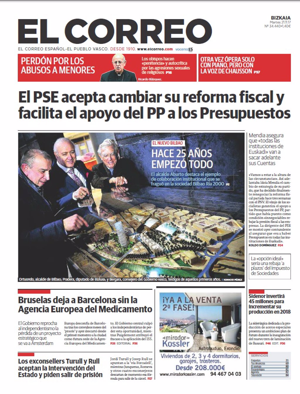 Las Portadas De Los Periódicos De Hoy Martes 21 De Noviembre De 2017