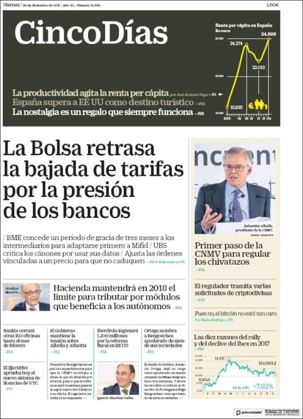 Las Portadas De Los Periódicos Económicos De Hoy Viernes 29 De Diciembre