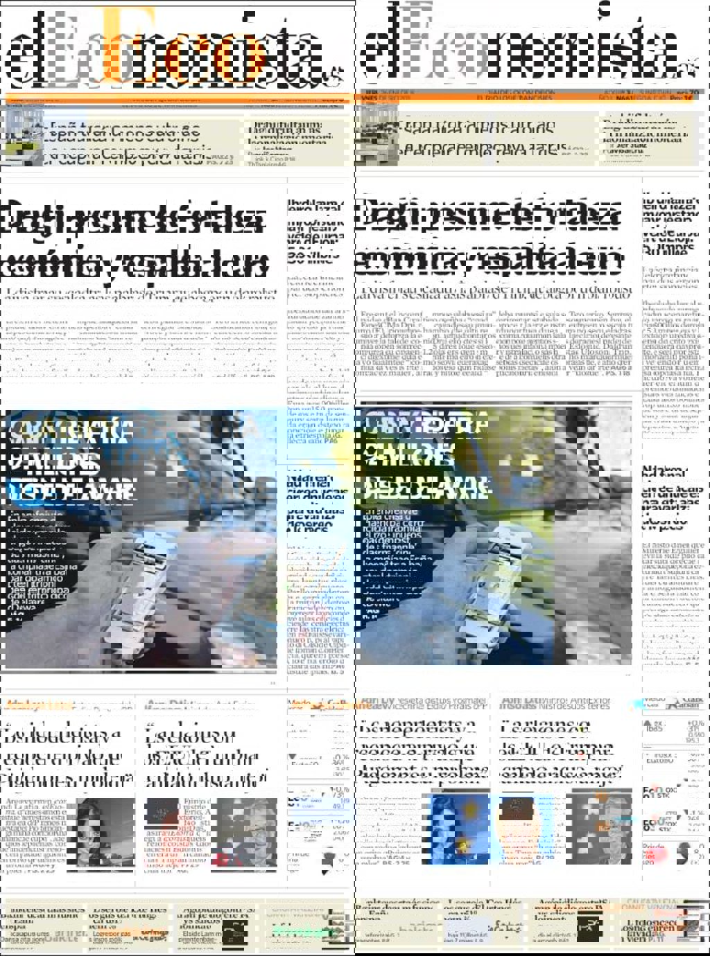 Las Portadas De Los Periódicos Económicos De Hoy Viernes 26 De Enero