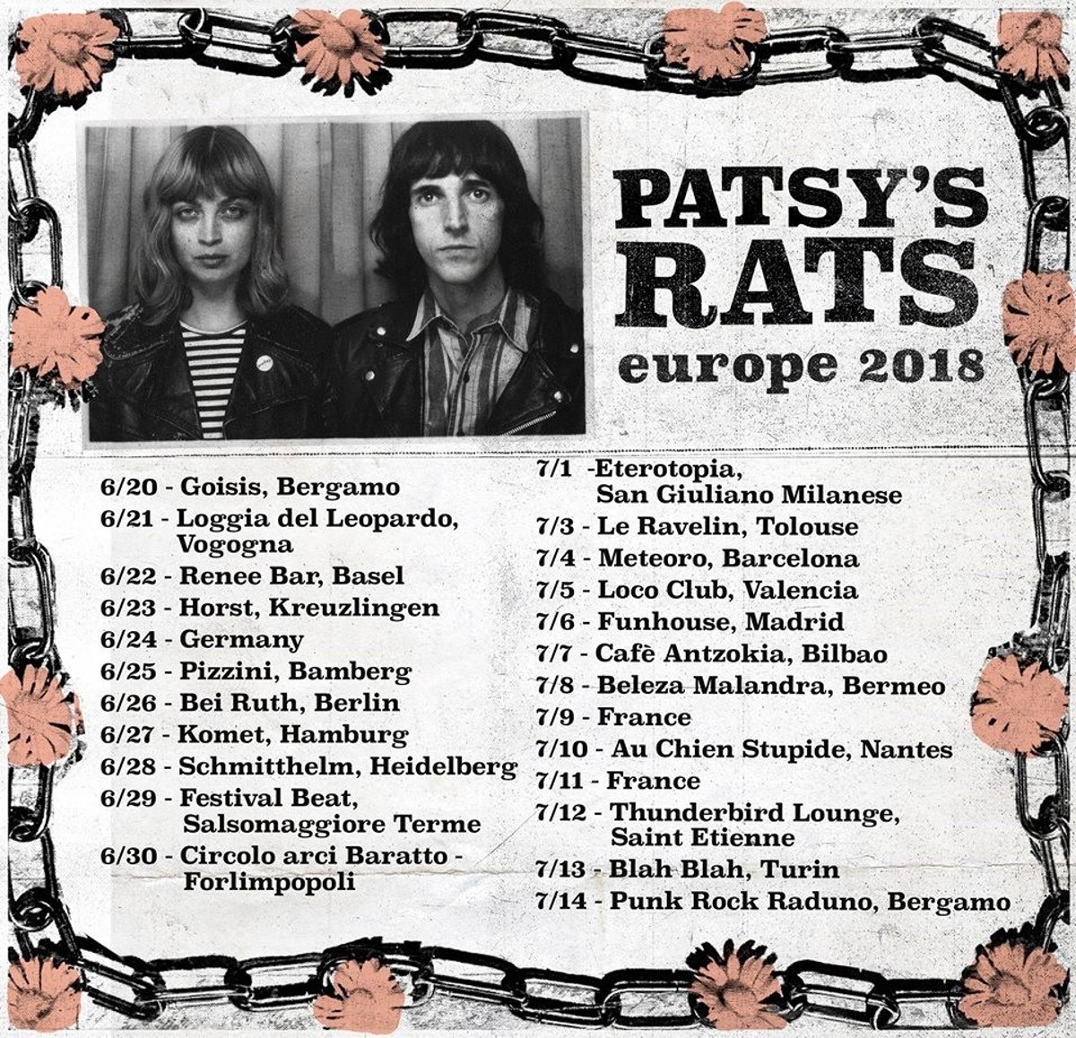 Patsy's Rats taldeak Bilbon eta Bermeon joko du asteburu honetan