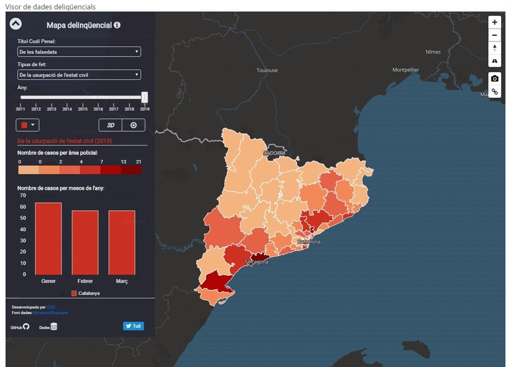 Mossos e ICGC crean un mapa interactivo que muestra los delitos en ...