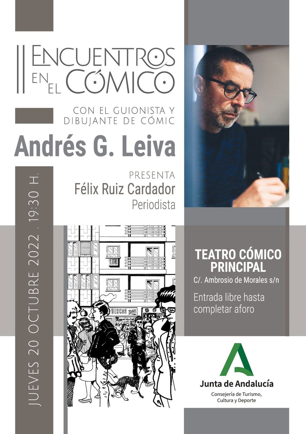 El Teatro Cómico Principal de Córdoba se abre al cómic con el dibujante y guionista Andrés Leiva