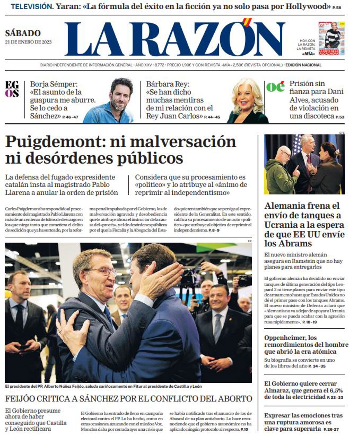 Las portadas de los periódicos del sábado 21 de enero