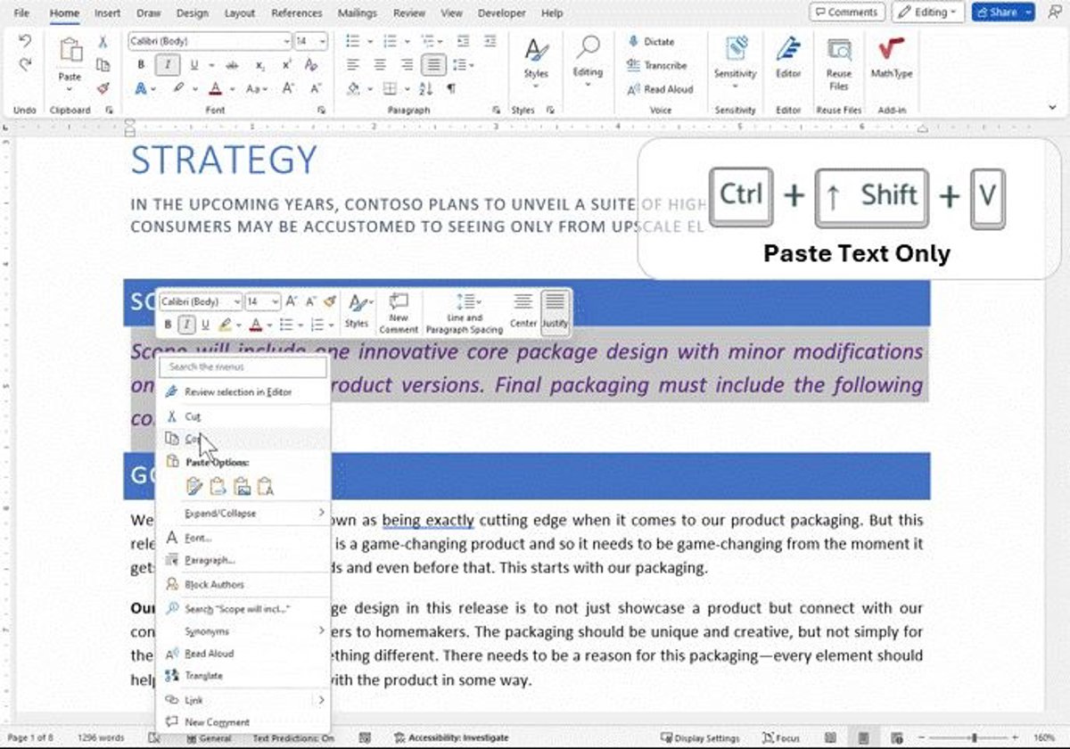 Microsoft Word Introduces A Shortcut To Copy And Paste Plain Text