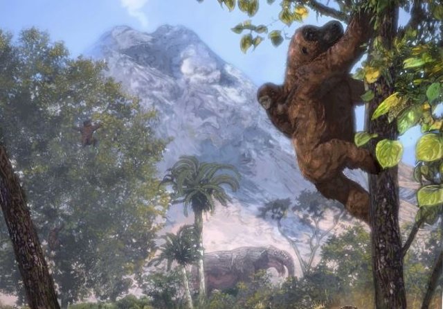 Los simios se pusieron en pie para comer hojas de los árboles