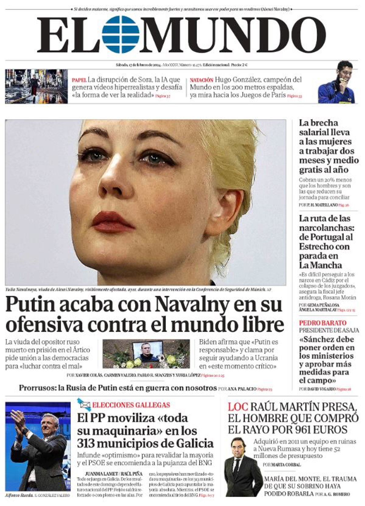 Portadas De Los Periódicos Del Sábado 17 De Febrero De 2024