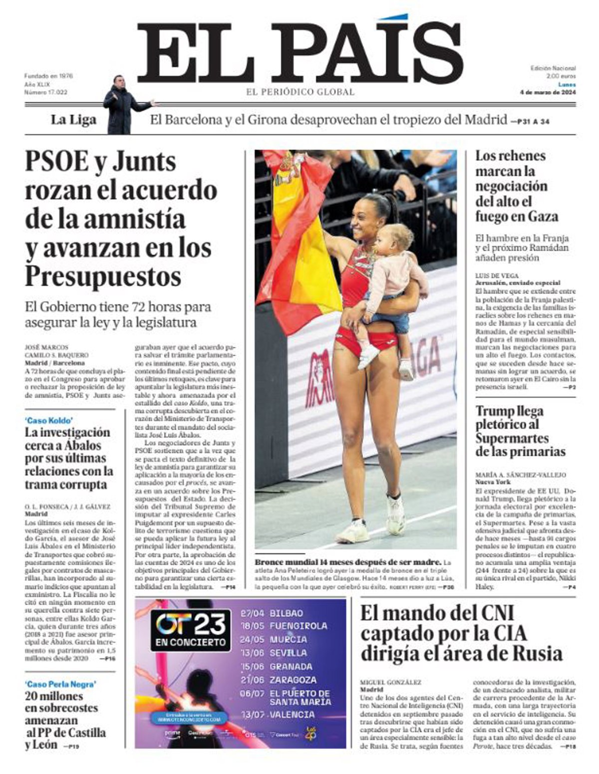 Portadas de los periódicos de este lunes 4 de marzo de 2024