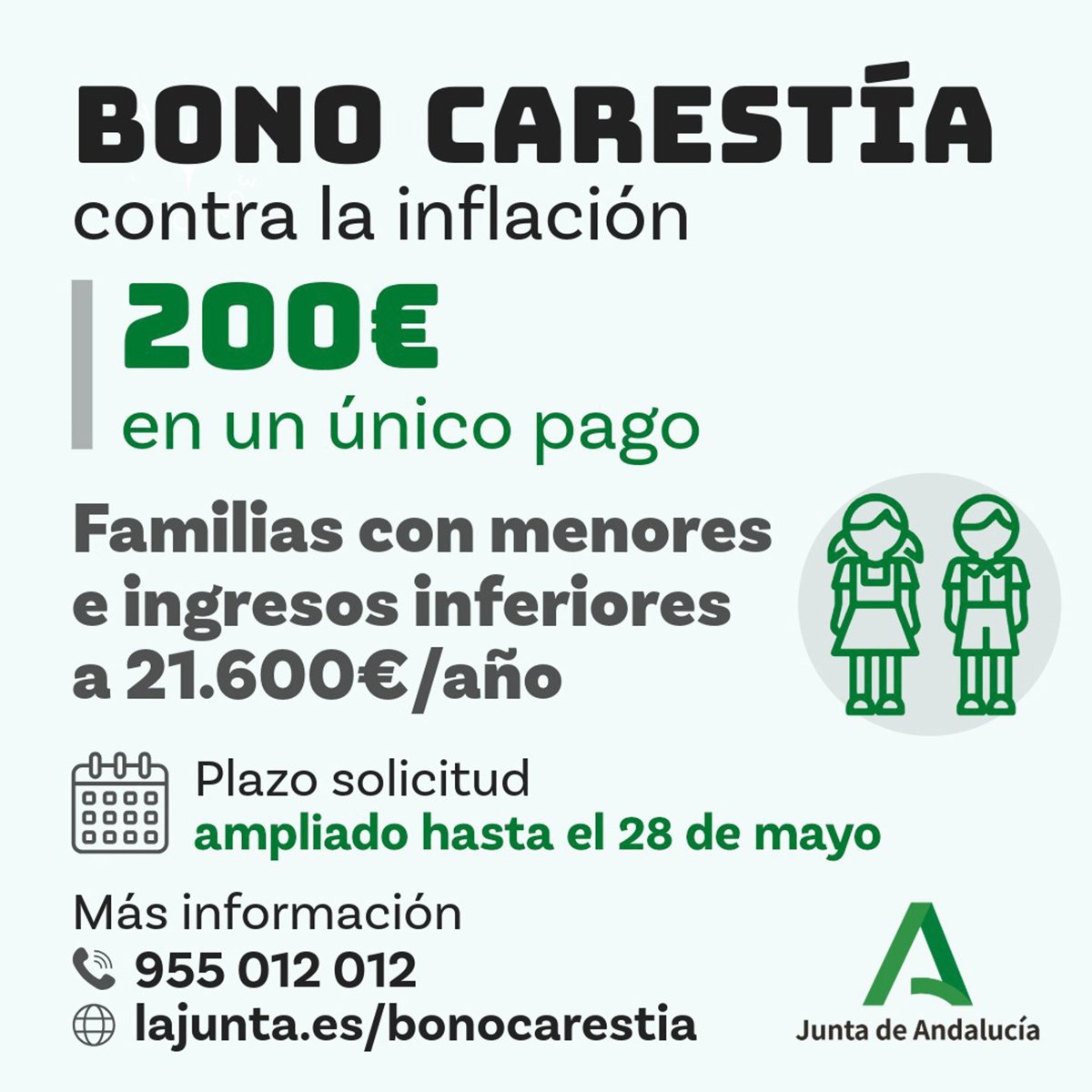 La Junta amplía hasta el 28 de mayo el plazo para solicitar el Bono ...