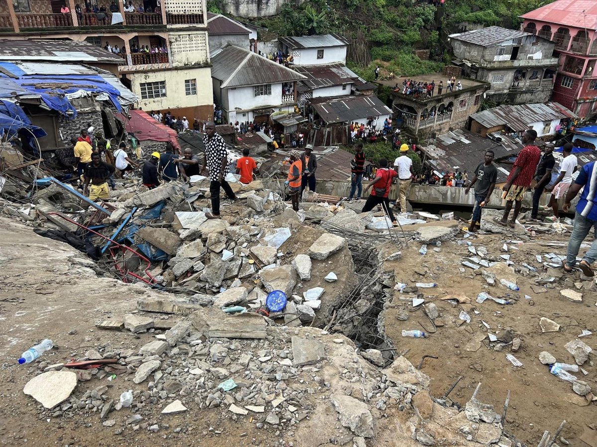 Sierra Leona.- Al menos ocho muertos por el derrumbe de un edificio en la capital de Sierra Leona