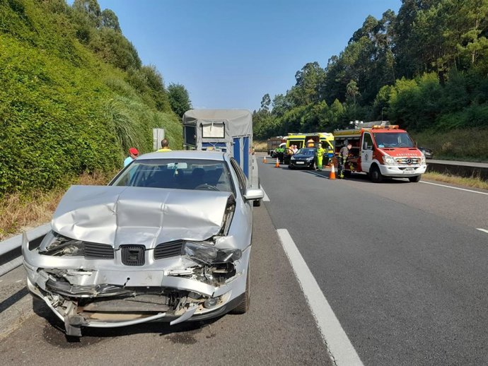 Cuatro heridos en un accidente con tres vehículos implicados en la AP-9F, a su paso por Bergondo ...