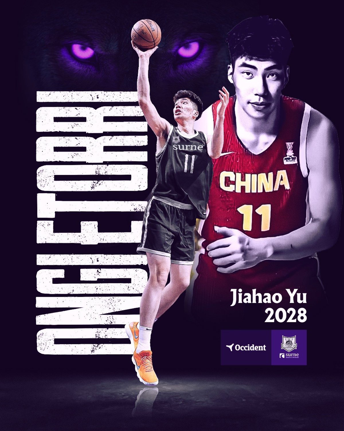 Surne Bilbao Basketek Jiahao Yu 2.21 metroko pibot txinatarra fitxatu du 2028ra arte